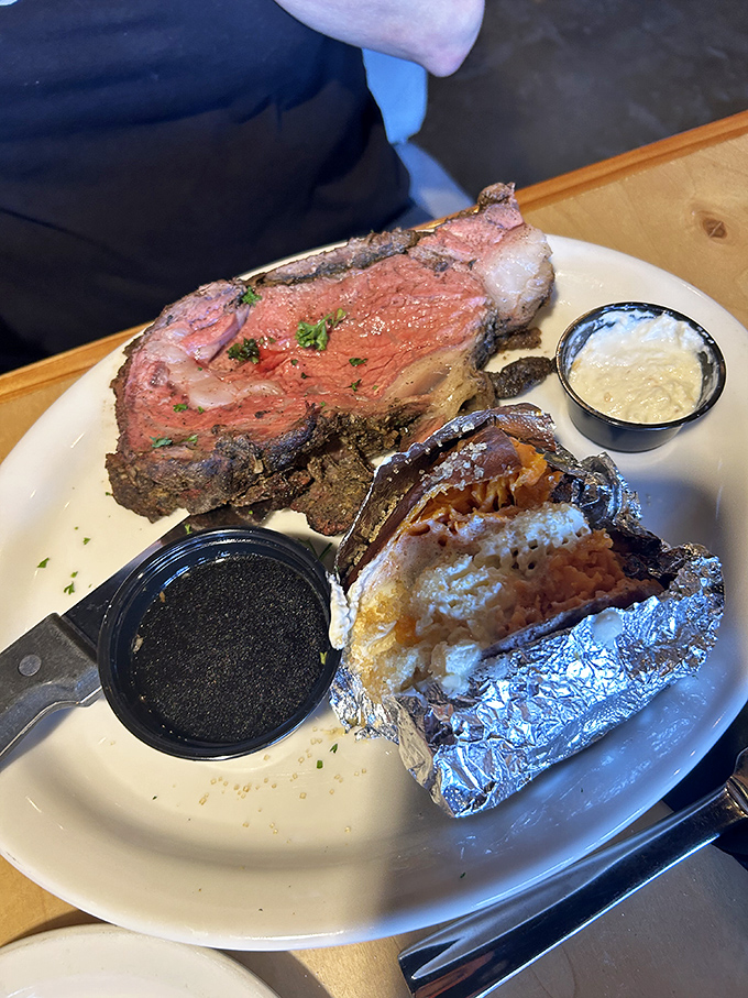 This prime rib isn't just cooked&mdash;it's been coaxed to perfection. That pink center whispers sweet nothings to meat lovers everywhere.