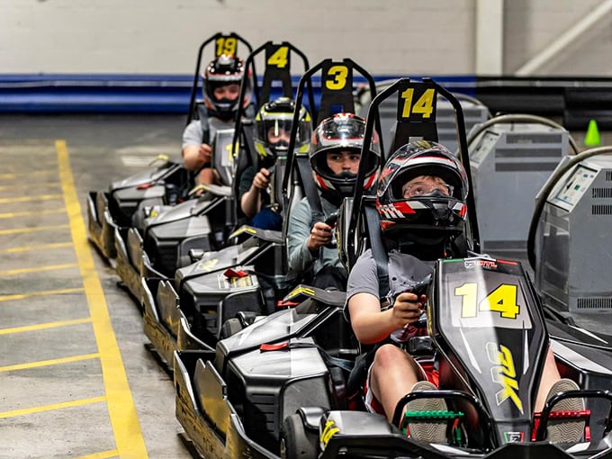The starting grid &ndash; where friendships temporarily pause and the inner Andretti emerges. These helmeted competitors are seconds away from glory or excuses. 