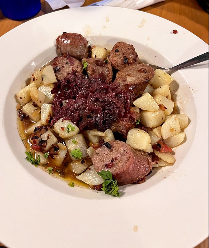 This isn't just sausage and potatoes&mdash;it's a Swedish symphony with lingonberry jam playing the sweet-tart solo that ties it all together.