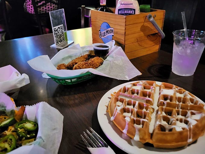 Breakfast meets dinner in this unexpected Irish pub offering. Like finding Shakespeare writing haiku—surprising, delightful, and somehow it absolutely works.