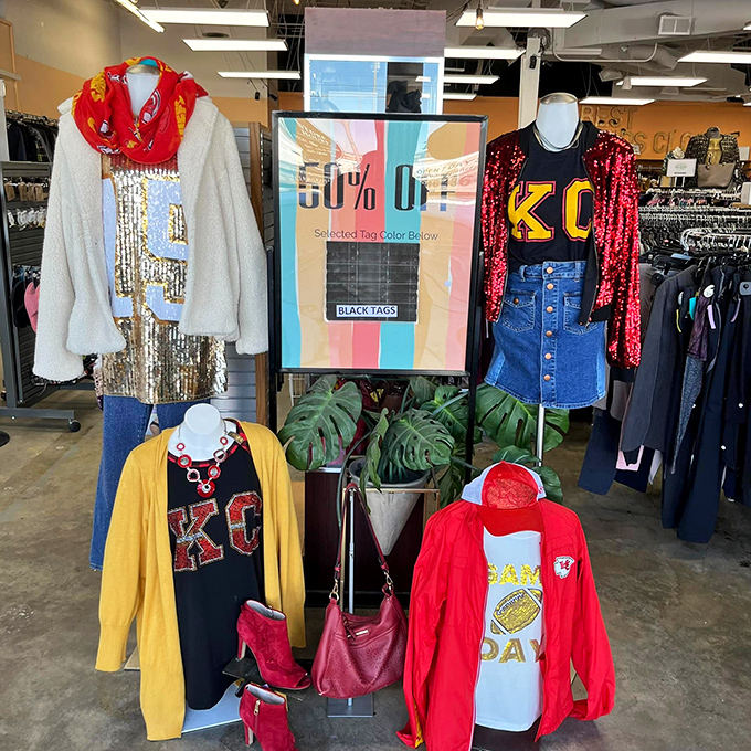Kansas City pride on full display! From sequined jackets to game day gear, show your team spirit without emptying your wallet.