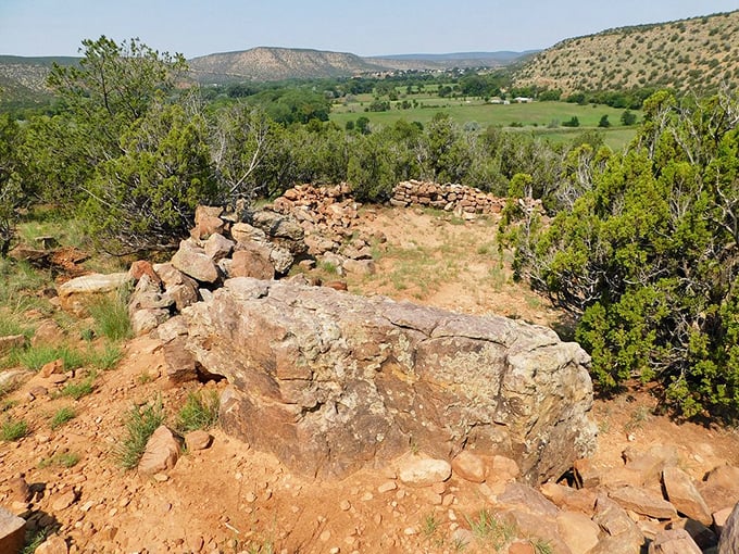 These ancient stone formations have witnessed centuries of human history, standing like nature's own time capsules against the New Mexico sky.