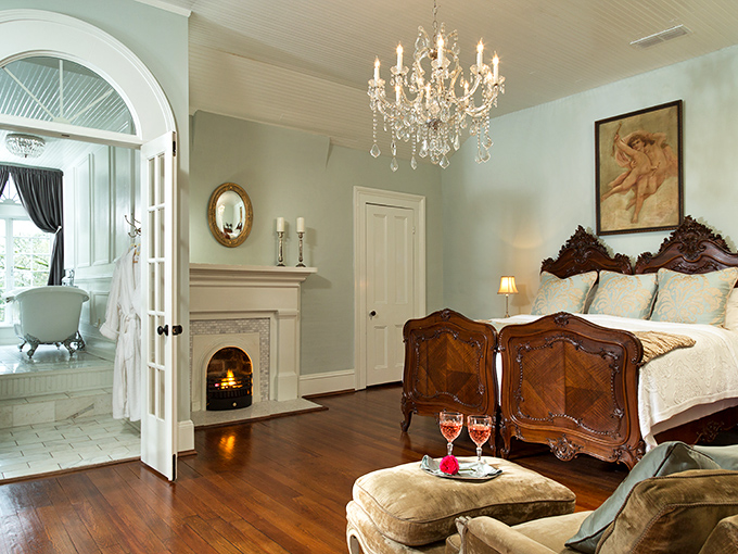Where vintage luxury meets modern comfort. The fireplace provides both warmth and the perfect excuse to linger over a glass of wine.