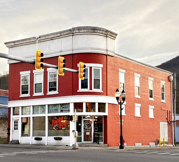 The Happy Hog occupies a corner building that's witnessed generations of local gossip. If these brick walls could talk, they'd probably order the pulled pork.