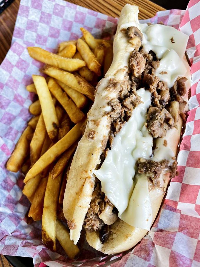 The Katy comes with perfectly golden fries that somehow manage to stay crispy even as you work your way through this magnificent sandwich.