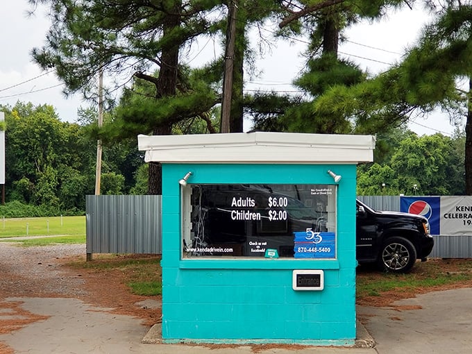 The little turquoise ticket booth&mdash;where memories begin with a simple transaction and the promise of cinematic escape.
