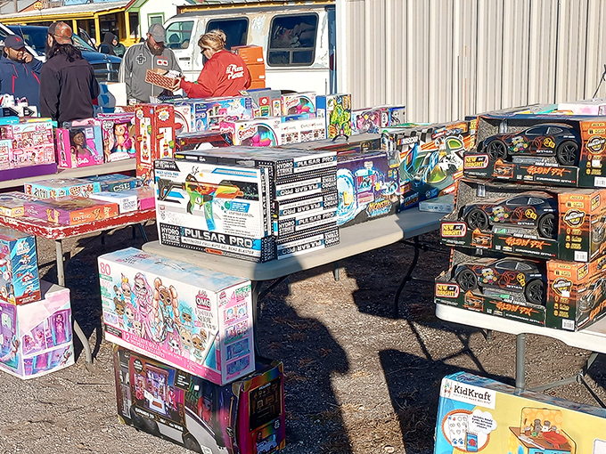 Christmas morning, any day of the year! New toys at swap meet prices make both kids and parents' eyes light up with possibility.