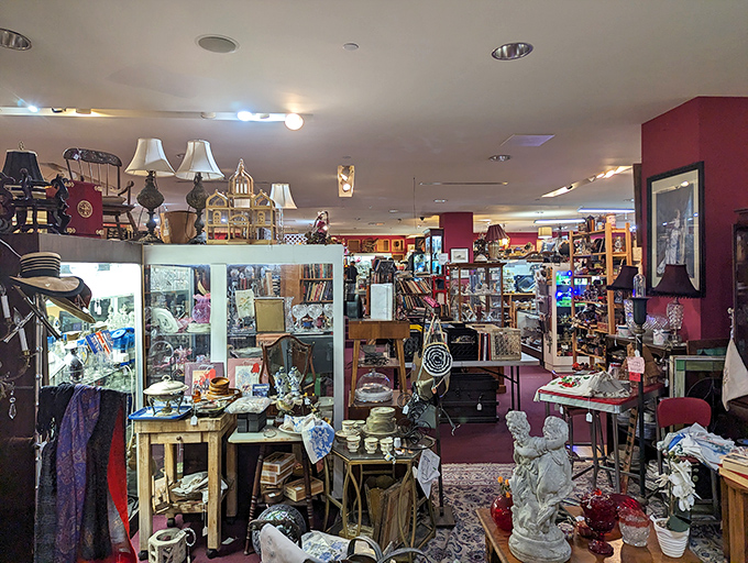 Where minimalism goes to die a glorious death. This organized chaos of collectibles is a treasure hunter's fever dream come true.