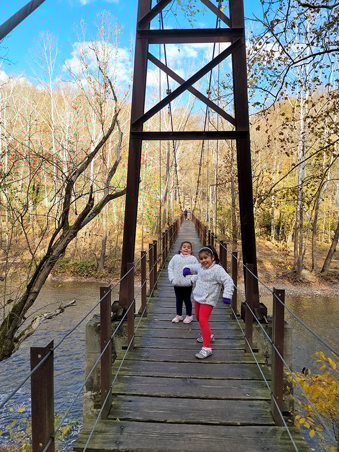 The swinging bridge connects more than just riverbanks&mdash;it bridges the present with Patapsco's rich past, offering adventures for visitors of all ages.