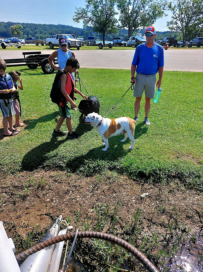 Four-legged visitors are as welcome as the two-legged variety. This pup's thinking, "Finally, humans who understand vacation priorities!"