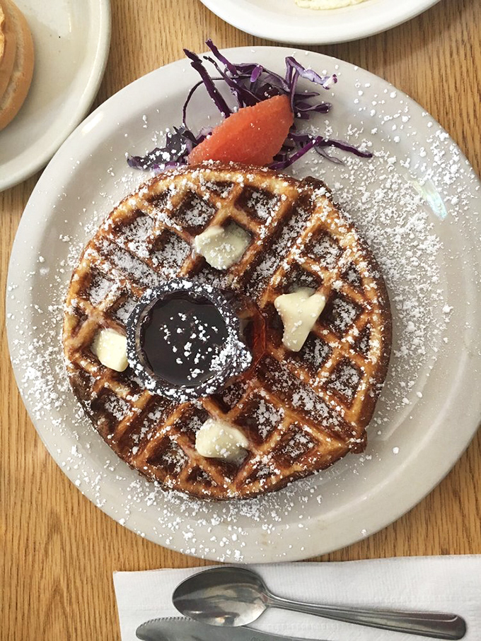 This waffle isn't just breakfast&mdash;it's architecture. The perfect grid pattern creates little pools for butter and syrup, like delicious little infinity pools.