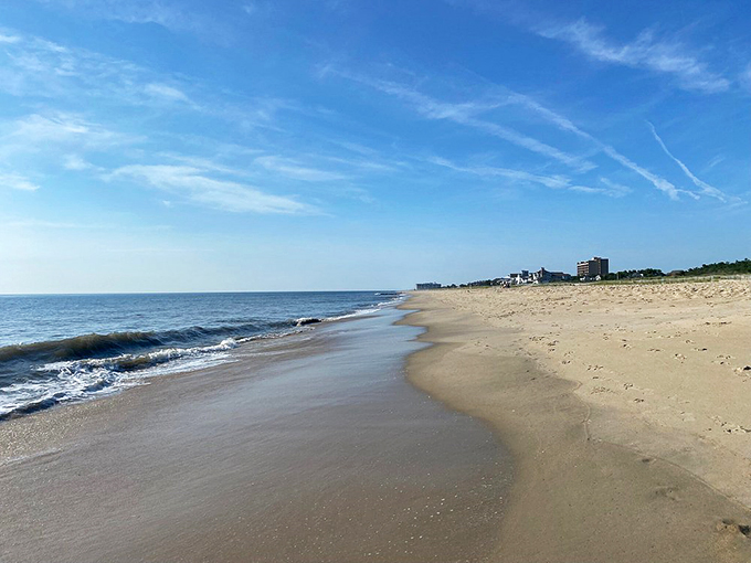 The ultimate reward after your hike: Rehoboth's pristine beaches where the Atlantic greets you like an old friend.