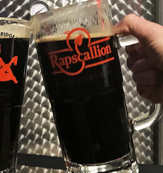This robust mug&mdash;emblazoned with the Rapscallion logo&mdash;isn't just holding beer; it's cradling craft, care, and centuries of brewing tradition in one perfect pour.