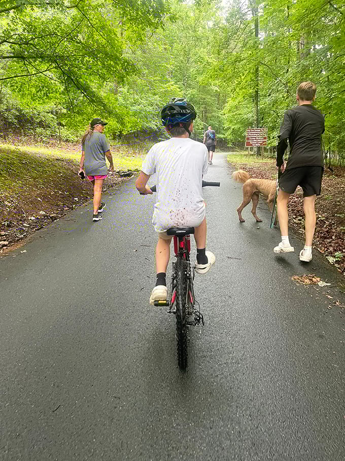 Family-friendly trails welcome all ages and abilities. Even four-legged hiking companions seem to appreciate the park's shaded pathways.
