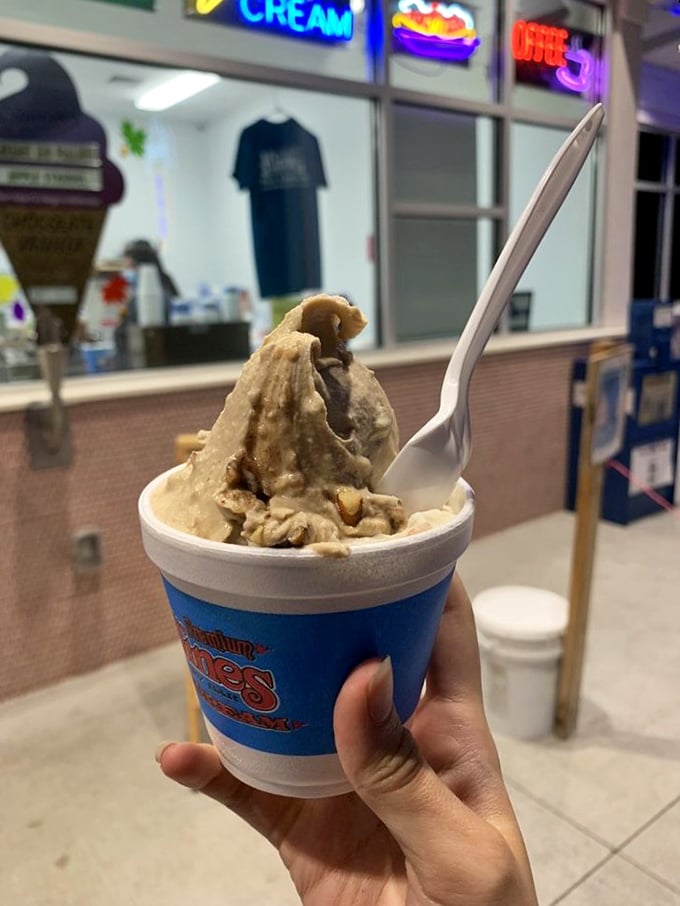 This isn't just caramel pecan ice cream&mdash;it's a spoonable therapy session. Notice how it maintains its shape, standing at attention like a dairy soldier.