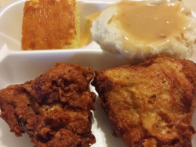 Cornbread that crumbles just right and chicken that makes you question every other fried bird you've ever eaten. Some meals are worth the extra napkins.