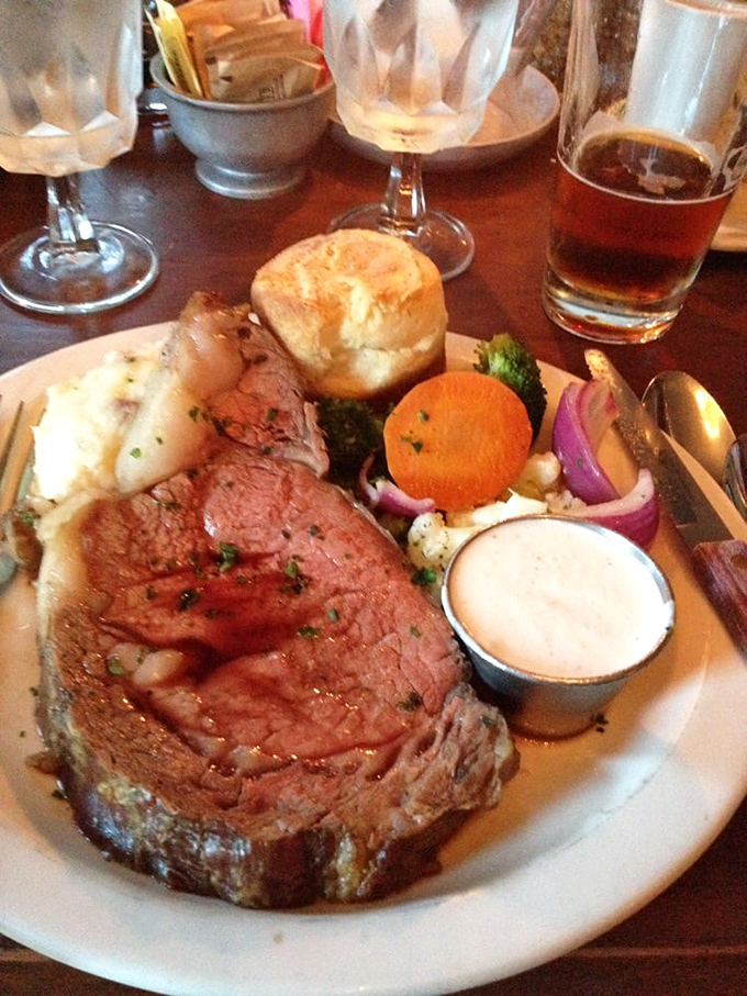 This isn't just prime rib&mdash;it's a historical artifact you can eat. That Yorkshire pudding looks like it could unite the colonies all over again.