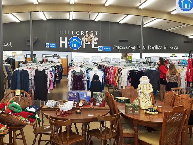 The clothing section's meticulous organization puts many department stores to shame, with color-coded racks that satisfy the most orderly souls. 