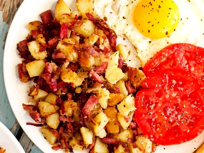This isn't your grandfather's corned beef hash—though he'd approve of the crispy edges, tender potatoes, and that perfectly runny egg.