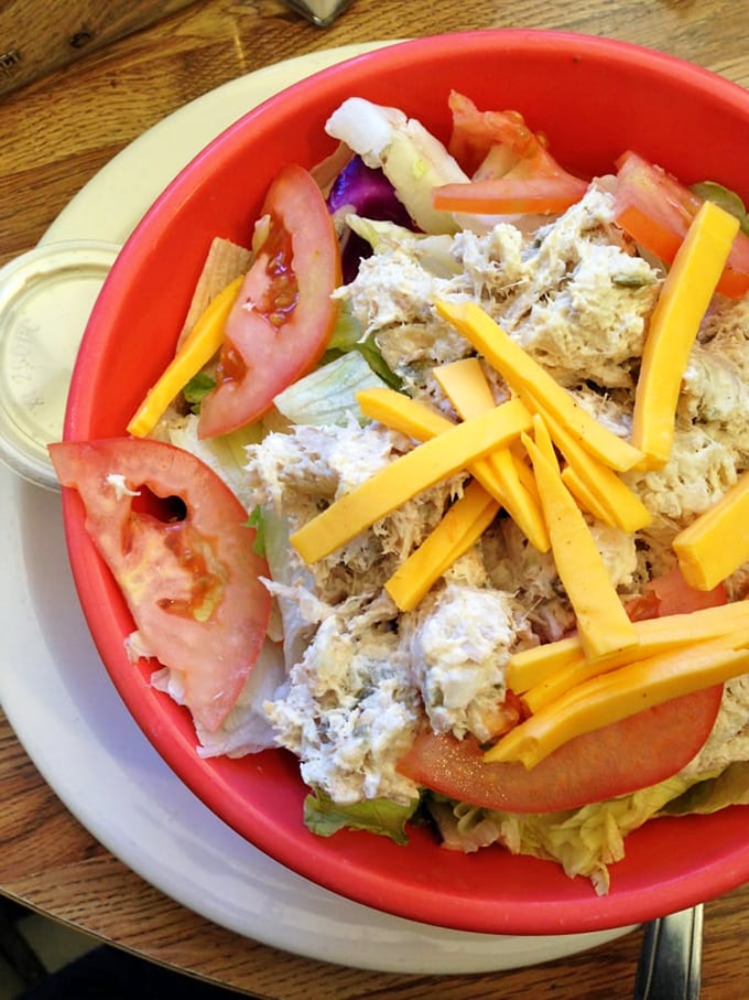 This chicken salad isn't trying to win beauty contests&mdash;it's too busy winning taste competitions with its perfect balance of protein, veggies, and cheese.
