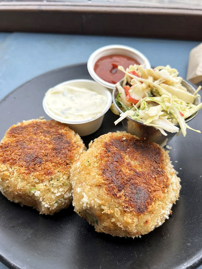 These crab cakes contain so much actual crab, they should come with their own fishing license. The perfect golden crust gives way to sweet, tender meat.