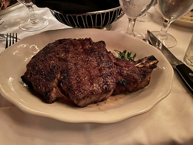 A steak that's had more careful attention than most Hollywood celebrities. The perfect sear tells you someone in that kitchen genuinely cares.