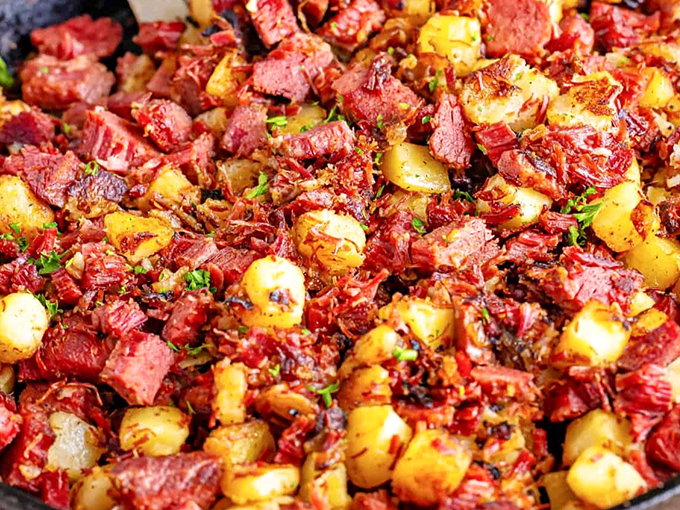 When hash browns and corned beef fall deeply in love, this is their beautiful offspring&mdash;crispy, savory, and worth every minute of the wait.