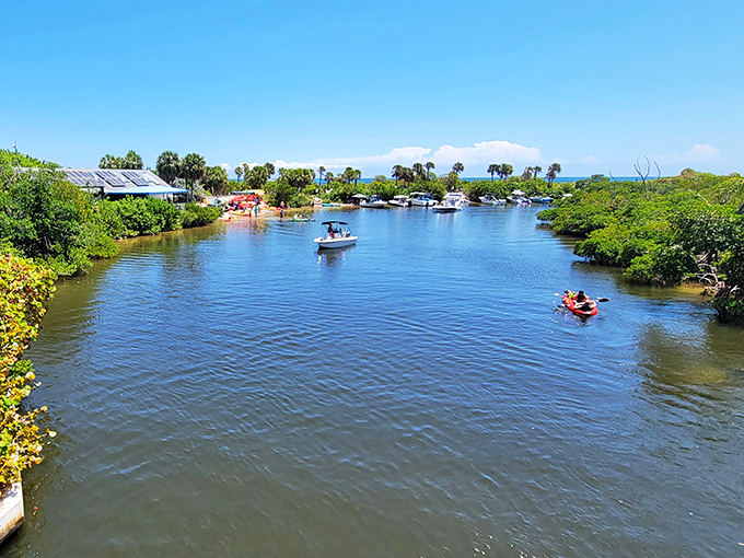 Whiskey Creek's calm waters tell tales of Prohibition-era smugglers. Today's contraband? Only the stolen moments of serenity as kayakers glide through mangrove tunnels.