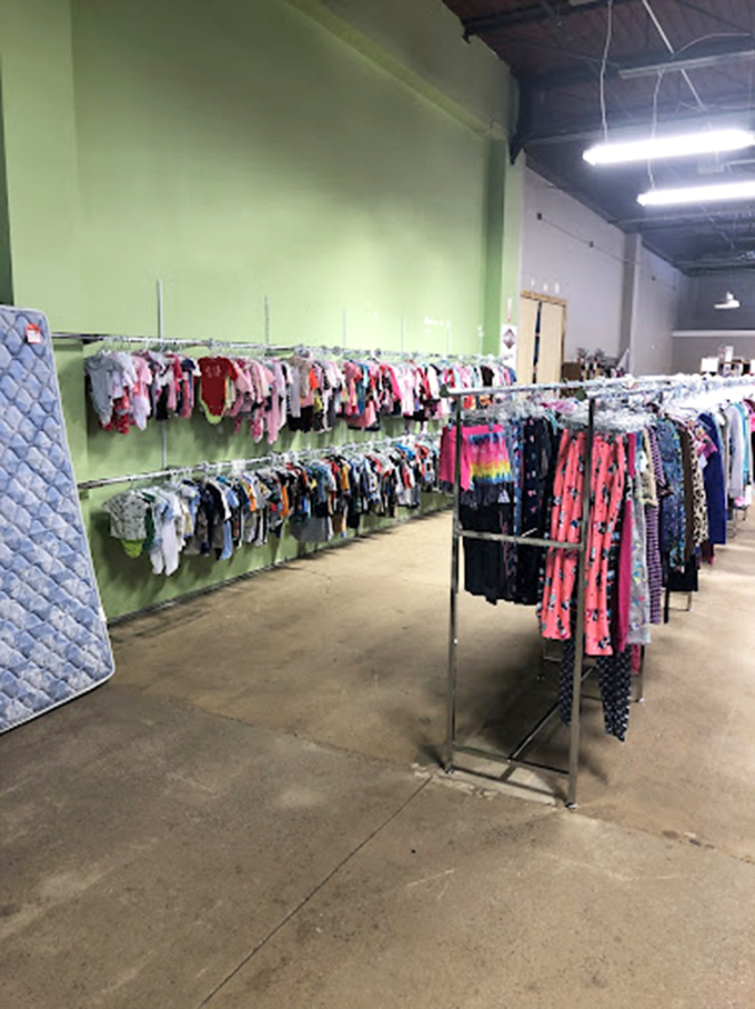 The kids' clothing section: Proof that growing pains are real&mdash;for parents' wallets. These racks offer financial relief and adorable options in equal measure.
