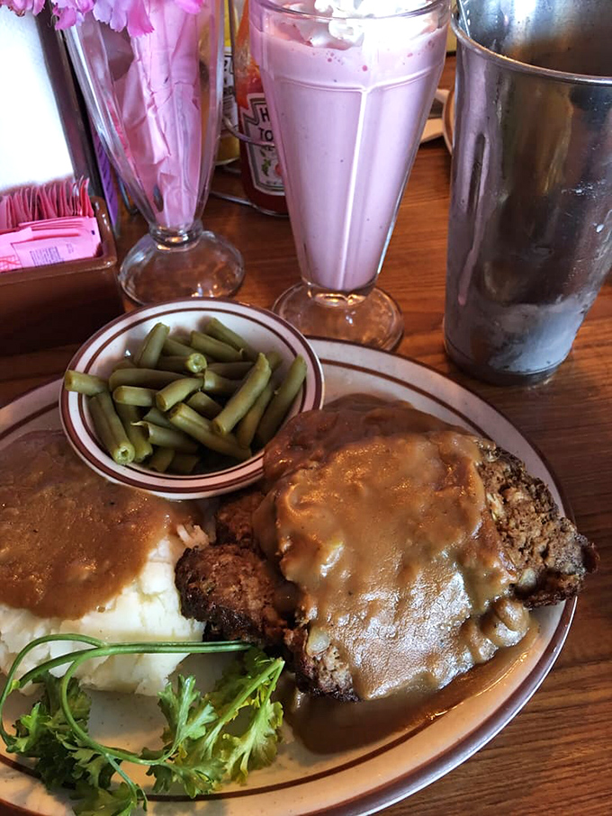 This isn't just meatloaf&mdash;it's a time machine on a plate. The gravy alone deserves its own fan club.