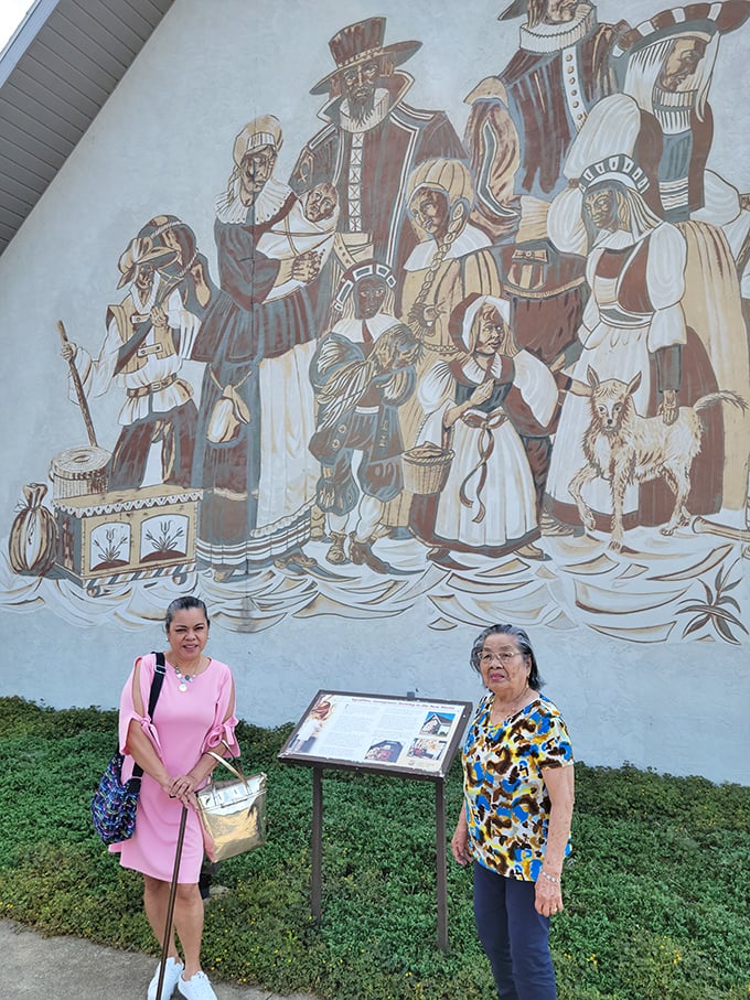 A colorful mural depicts the journey of Berlin's early settlers, reminding us that behind every small town lies a grand story of courage, community, and perseverance.