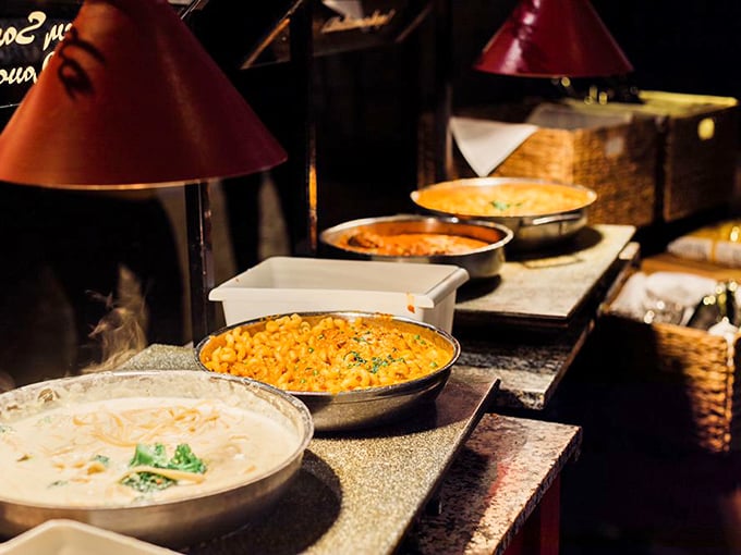 Comfort food alchemy happens here, where creamy sauces transform ordinary ingredients into extraordinary reasons to loosen your belt.