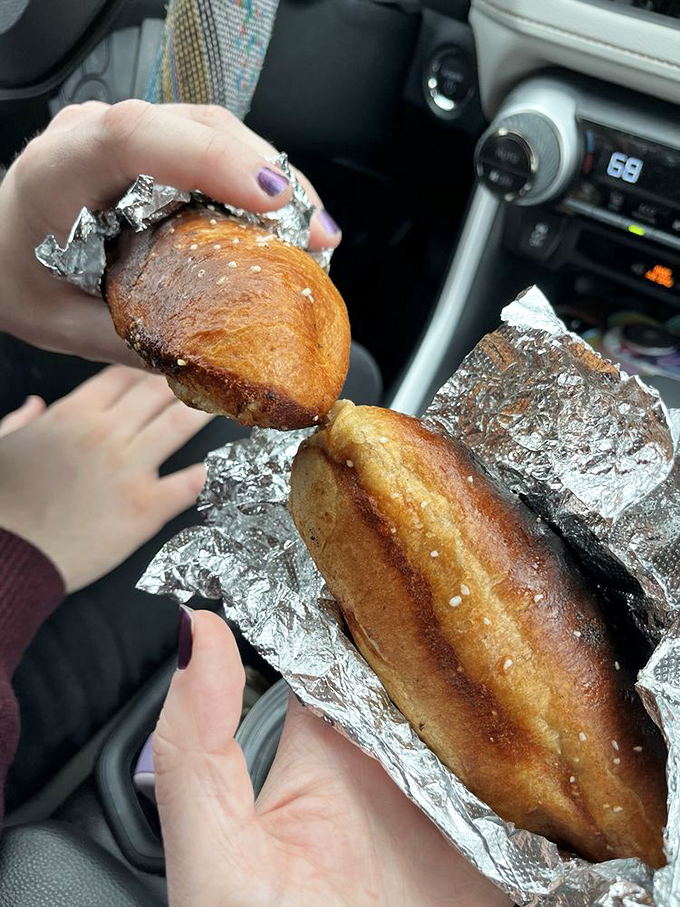 Golden-brown perfection with a sprinkling of salt - the pretzel that launched a thousand road trips and zero regrets.