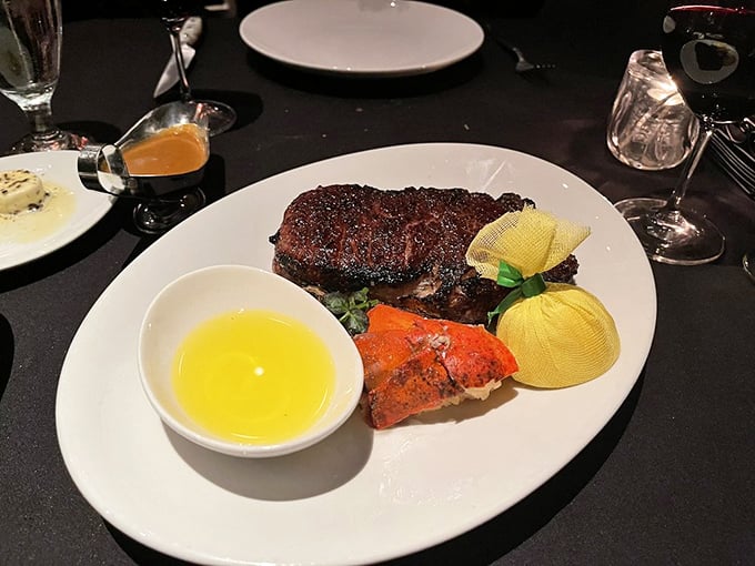 Surf meets turf in perfect harmony. That steak's so good it deserves its own lobster sidekick and a pool of liquid gold butter.