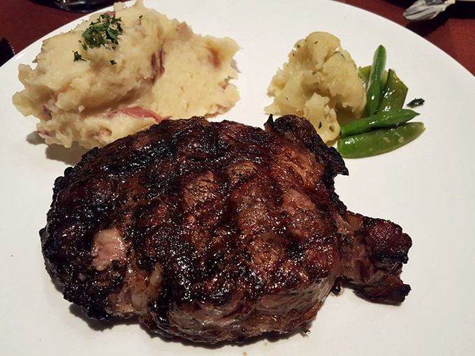 A perfectly cooked steak with classic sides&mdash;proof that some traditions don't need reinventing. Mashed potatoes and green beans: the reliable sidekicks to beef's superhero. 