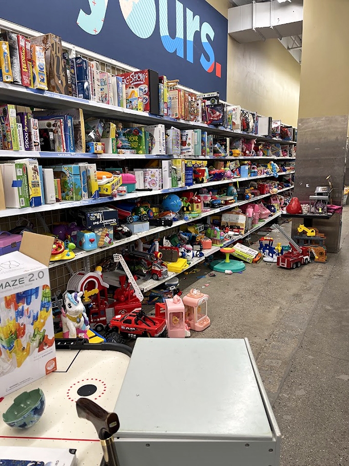 A toy department that would make Santa's workshop jealous. Board games with all their pieces? That's the thrift store equivalent of finding a unicorn.