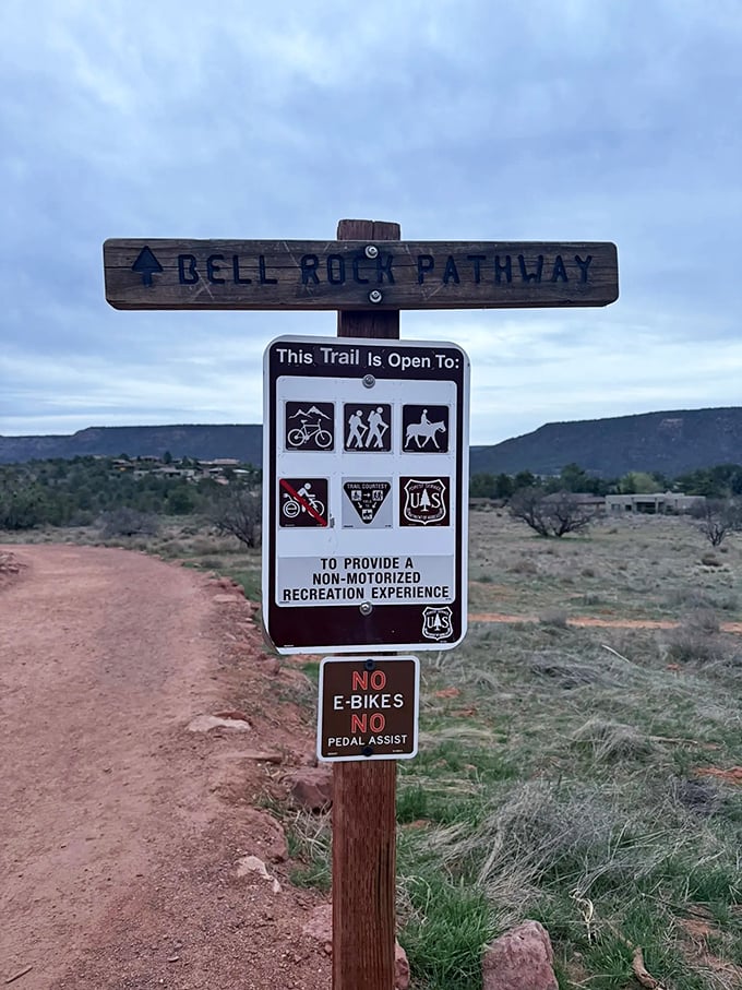 The wooden signpost that promises adventure. Like a good restaurant menu, it lists all the experiences you're about to enjoy.