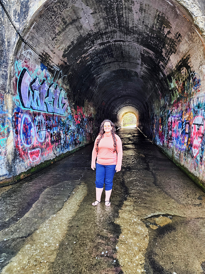 Brave souls venture where others dare not tread. Daylight visits offer the thrill without the full-blown terror that nightfall brings to Sensabaugh's legendary passage.