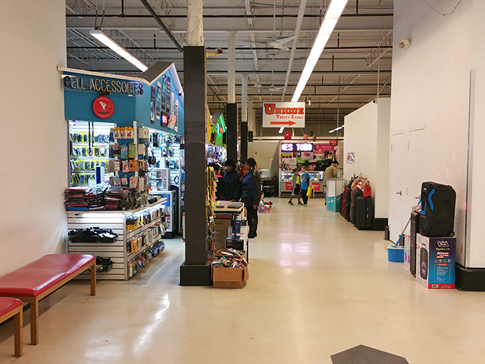 Unique's spacious aisles invite exploration beyond the typical retail experience, with unexpected departments like cell phone accessories tucked around corners.