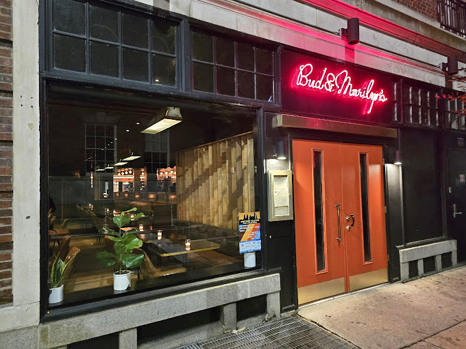 Bud & Marilyn's (Philadelphia): "That glowing script sign feels like an invitation to a dinner party where everyone leaves with happy memories." 