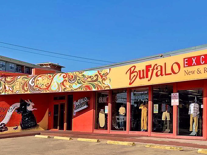 Buffalo Exchange's vibrant exterior is like its merchandise - colorful, unexpected, and infinitely more interesting than the mainstream.