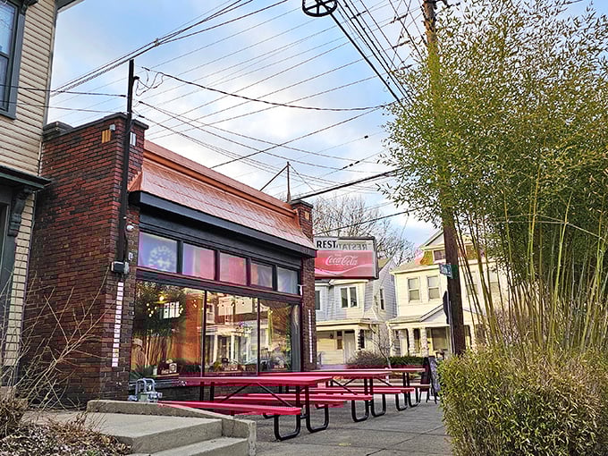 Burger Boy Diner: Classic diner alert! That vintage Coca-Cola sign practically whispers, 'The milkshakes here will change your life.'