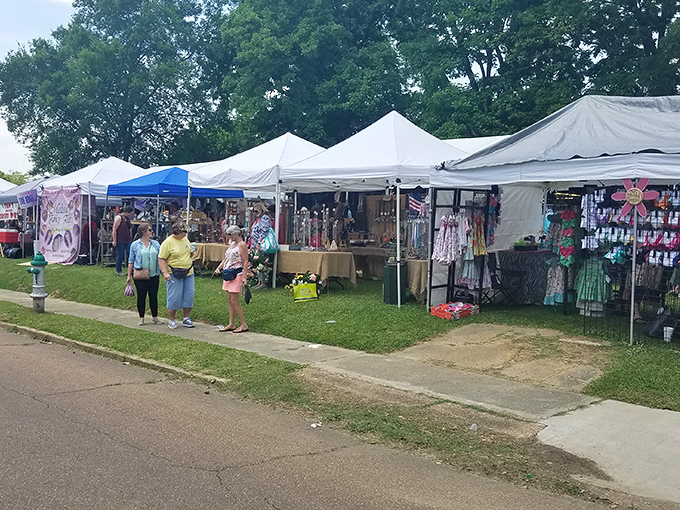 A sea of colorful tents and endless possibilities! Canton's market transforms ordinary streets into a shopper's paradise twice yearly. 