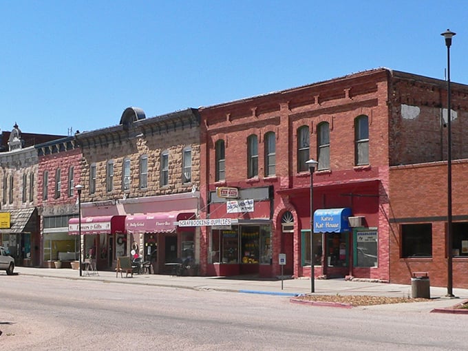 Stroll through these charming historic storefronts in downtown Chadron and enjoy the friendly local atmosphere on a beautiful sunny day.