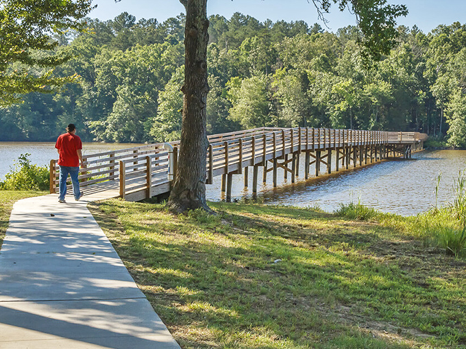 Chester State Park's fishing pier stretches toward possibility—where "the one that got away" stories are born daily.