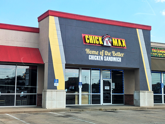 Modern lines and bright colors announce Chick 'N Max's fresh take on the fried chicken tradition &ndash; same comfort, contemporary style.