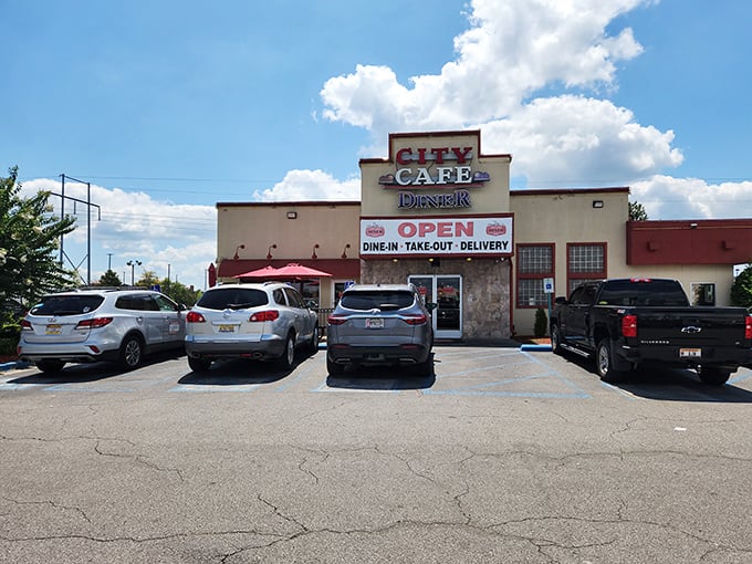 City Cafe Diner's bold signage makes a simple promise&mdash;come hungry, leave happy, and maybe take a nap afterward.