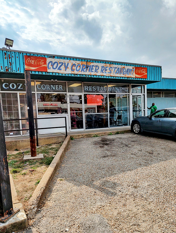 Cozy Corner's blue and red facade might not win beauty contests, but what's inside wins BBQ championships. Don't judge a restaurant by its awning! 