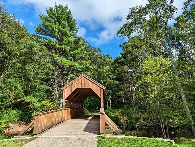 Devil's Hopyard's sun-dappled waters flow between vibrant green shores&mdash;Satan may have named it, but paradise claimed it.