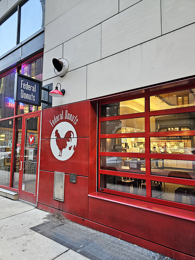 Maple Donuts' glowing 24-hour sign – because donut emergencies don't follow a schedule.